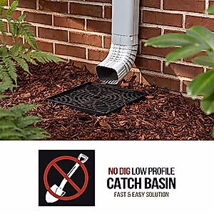 Amerimax 12-in. No Dig Low Profile Catch Basin Downspout Extension Kit, Black