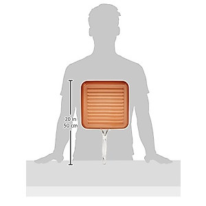 Gotham Steel Grill Pan – 10.5” Square Aluminum Grill Pan with Nonstick Surface, Sear Ridges and Stainless Steel Handle, Dishwasher and Oven Safe