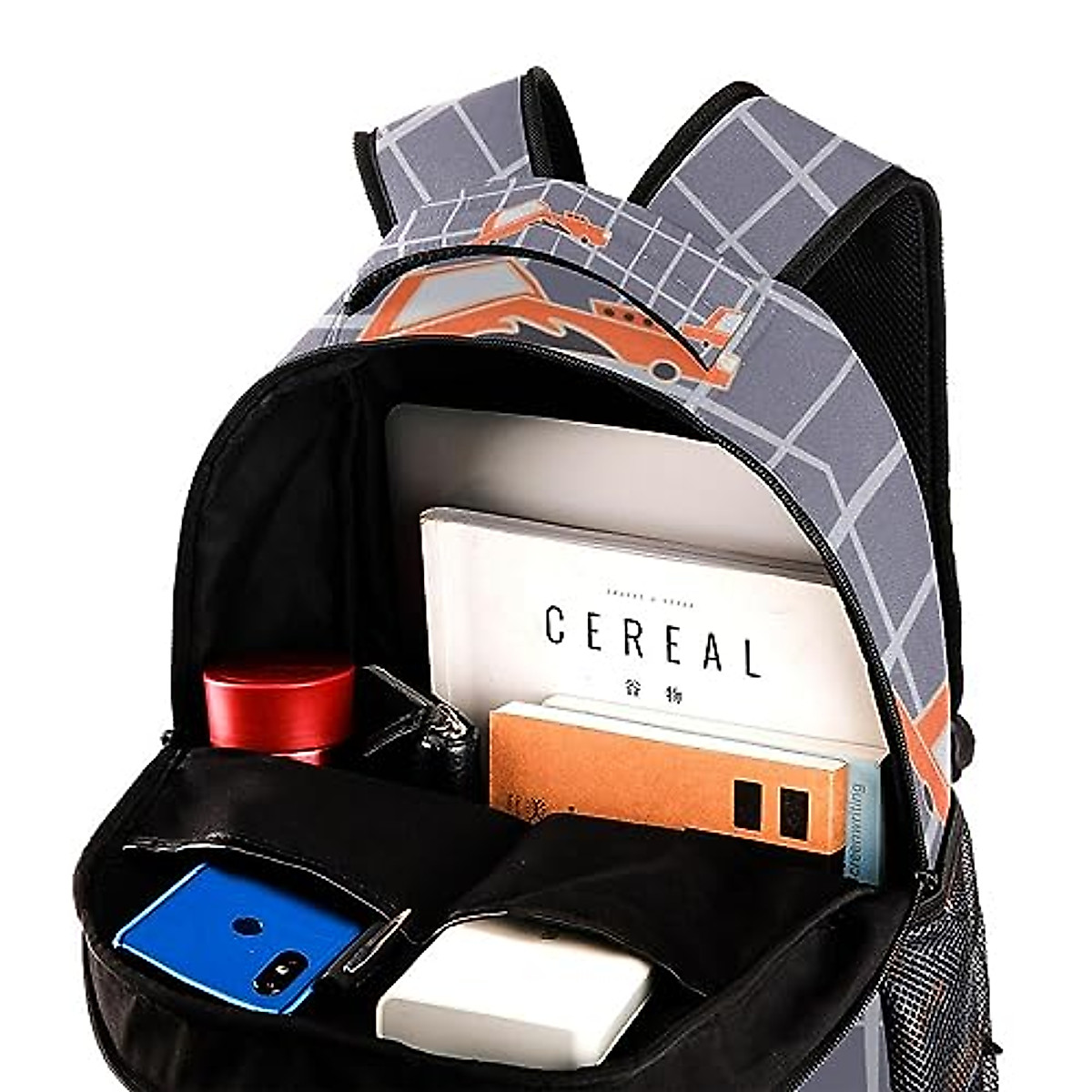 Sportcar Pattern In Doodle Style Durable Laptops Backpack Computer Bag for Women & Men Fit Notebook Tablet