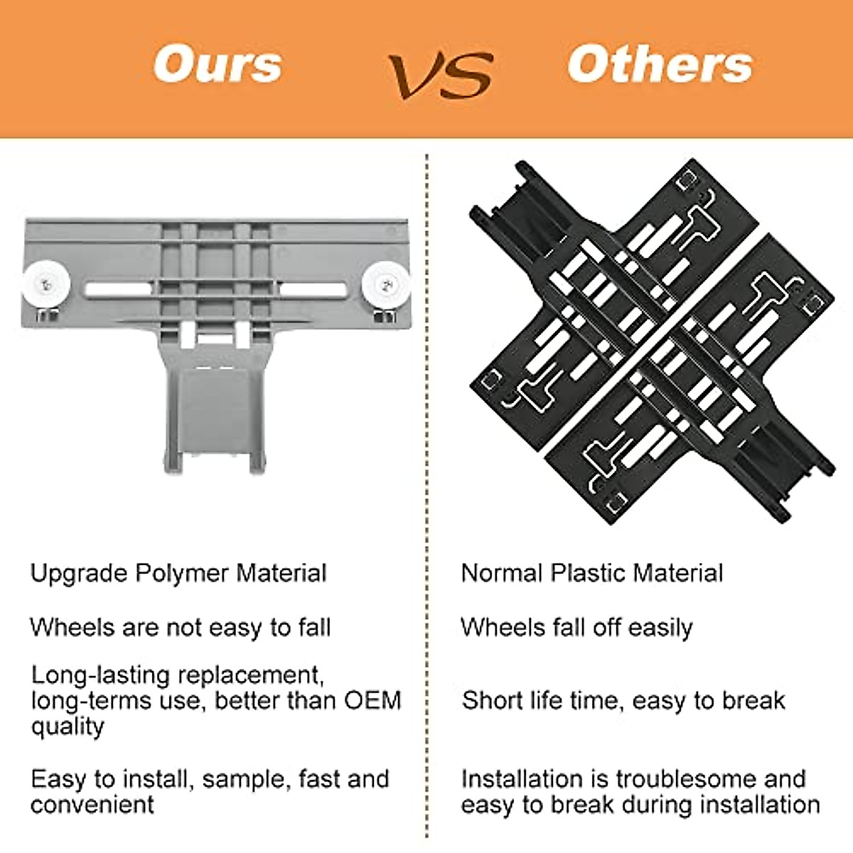 PETCHOR W10350375 Dishwasher Top Rack Adjuster Parts for Whirlpool Kenmore Kitchenaid Dishwasher, 8PCS W10195840 & W10195839 & W10508950 Dishwasher Top Rack Adjuster Kit