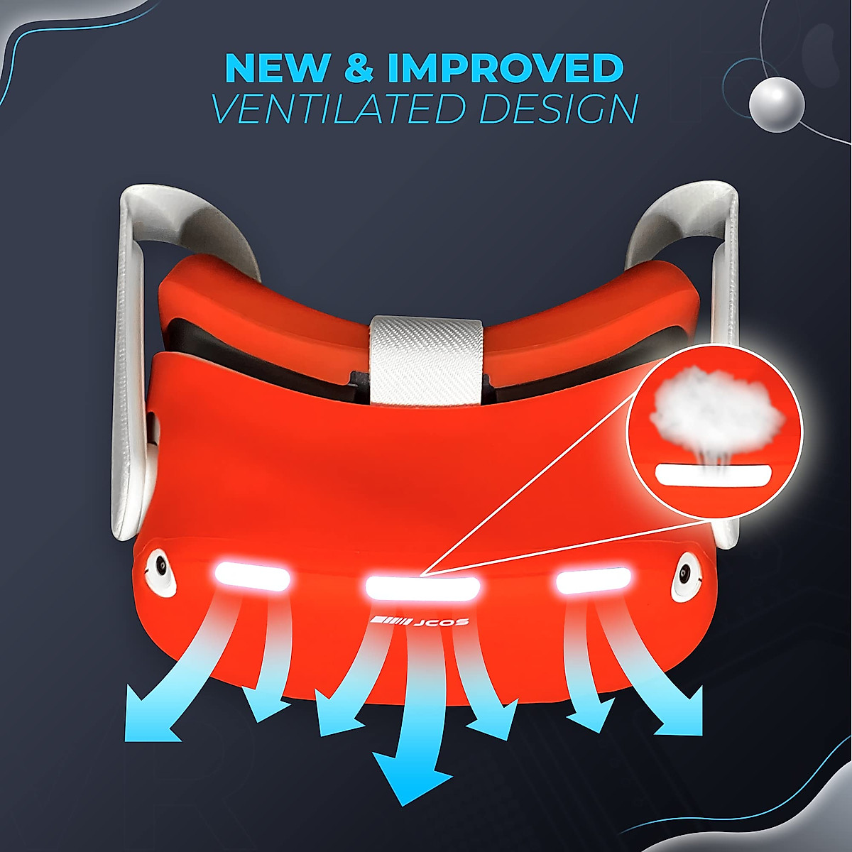 JCOS 4-in-1 Silicone Accessories for Oculus Quest 2 | Shell Front Silicone Face Cover Protector, Skin Grip Cover, Adjustable Knuckle Straps, Soft Silicone Facial Interface Cover (Black), JCOS1