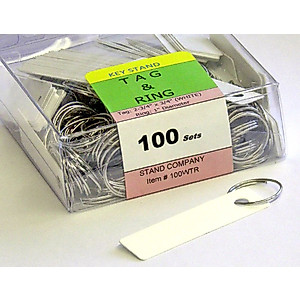 KEYSTAND # 100PGS, 100 Numbered Hooks for Car Rentals & Large Warehouses (100 Tag & Ring Included)
