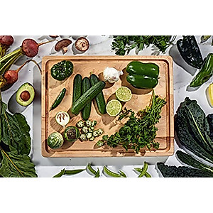 Sonder Los Angeles, Made in USA, Large Thick Maple Wood Cutting Board for Kitchen with Juice Groove, Sorting Compartment, Charcuterie Wooden Board 17x13x1.5 in (Gift Box Included)