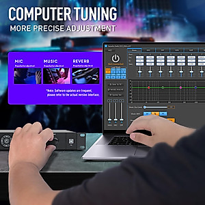FULODE K-7 Professional KTV Pre-Effector Household ReverberatorKaraoke Anti-Howlino Audio Processr Al ioital Eulrzation Function Mixer Bluetooth optical,USB PC Connection Control,remote contro