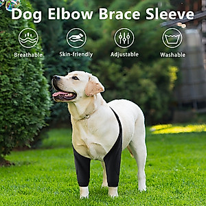 Dog Elbow Protector for Front Leg Calluses, Dog Joint Recovery Sleeve for-PreventLicking, Adjustable Dog Elbow Pads Dog Leg Wound Care, Dog Knee Brace ProtectorPads for Canine Sprain Arthritis, XL
