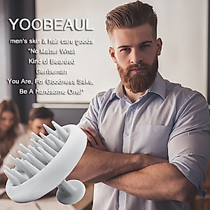 AOLDHYY lp Massager Scalp Scrubber Beard Brush for Men, Wet Dry Shampoo Brush Designed for Men, Hair& Beard Scrubber, Gift for Men