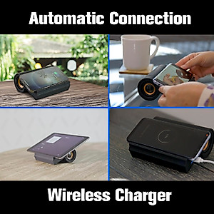 Easy Touch Speaker 2024 Version - Wireless Portable Speaker, No Bluetooth Connection Needed, Induction Speaker and Wireless Phone Charger, Great for Parties, Make Phone Calls Louder