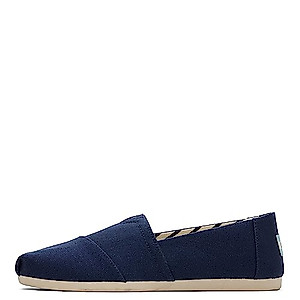 TOMS Women's Alpargata Recycled Cotton Canvas Slip On Sneaker Navy Recycled Cotton Canvas