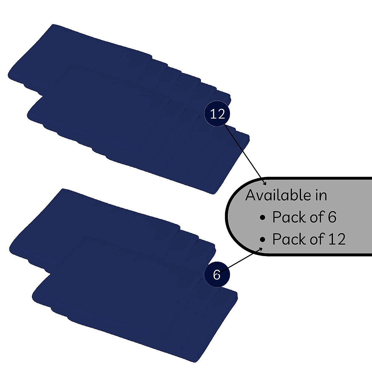 Clovefry Toddler and Preschool Cot Sheets - Daycare/Pre-School Cot Sheet - Corner Elastic Loops - Cot Bed Fitted Sheet - Poly Cotton Surface Set of 6 (22" W X 52" L) - Navy Blue