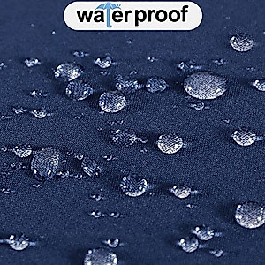 OutdoorLines Waterproof Outdoor Curtains for Patio - Windproof Tab Top Gazebo Curtain Panels - Privacy Sun Blocking Outside Curtain Set for Porch, Pergola and Cabana 54 x 96 inch, Navy Blue, 2 Panels