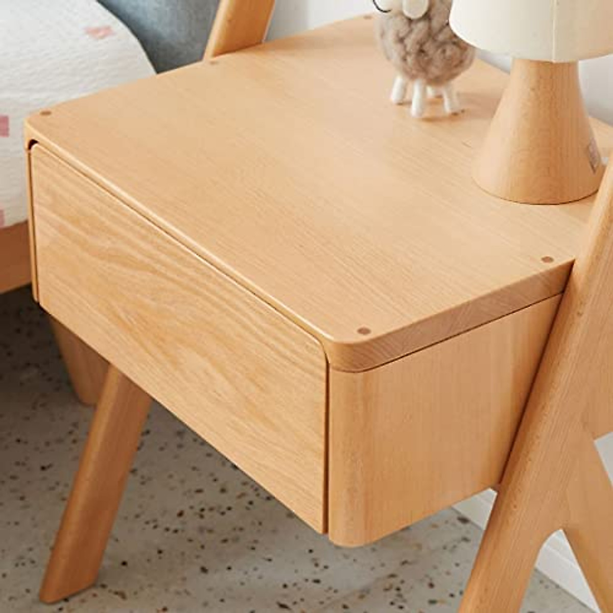 FFNUM Bedside Table Locker Wood Bedside Table Simple Living Room Coffee Table Bedroom Bedside Table Locker Shelf Height 28.97 Inches Night Stand