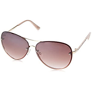 TAHARI womens Th651 Metal UV Protective Crystal Aviator Women s Sunglasses Wear Year Round Elegant Gifts for Women 63, Gold & Nude, 62 mm US