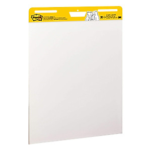 Post-it Super Sticky Easel Pad, 25 x 30 Inches, 30 Sheets/Pad, 6 Pads, Large White Premium Self Stick Flip Chart Paper, Super Sticking Power (559VAD6PK)