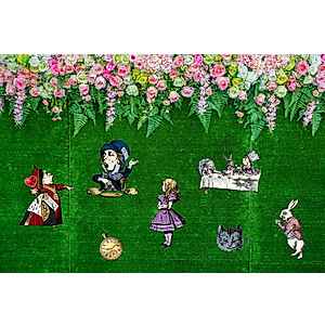 Alice in Wonderland Decor Tea Party Decoration Cardboard Cutouts 10 PCS Double Sided Laminated
