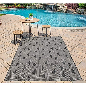 Novogratz by Momeni Rugs Villa Collection Sardinia Indoor/Outdoor Area Rug, 2'7" x 7'6" Runner, Charcoal