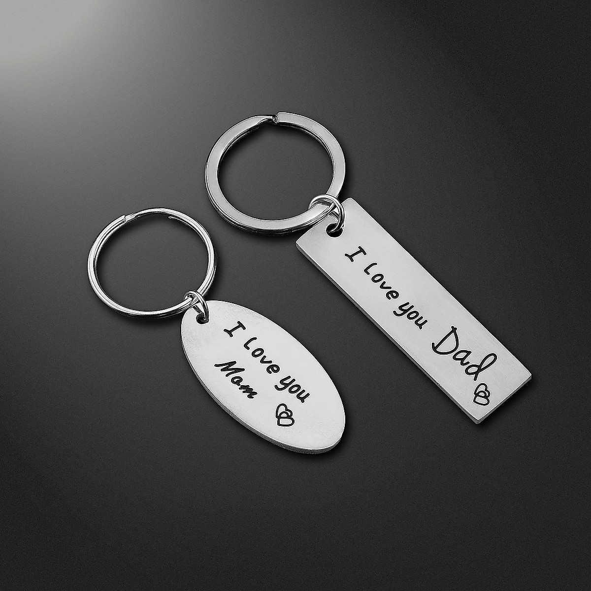 iJuqi Parent Gifts Mom Dad Keychain - 2PCS Birthday Gifts for Parent from Daughter for Christmas Wedding Day, Valentine's Gift for Parent, Christmas Gifts for Mom and Dad