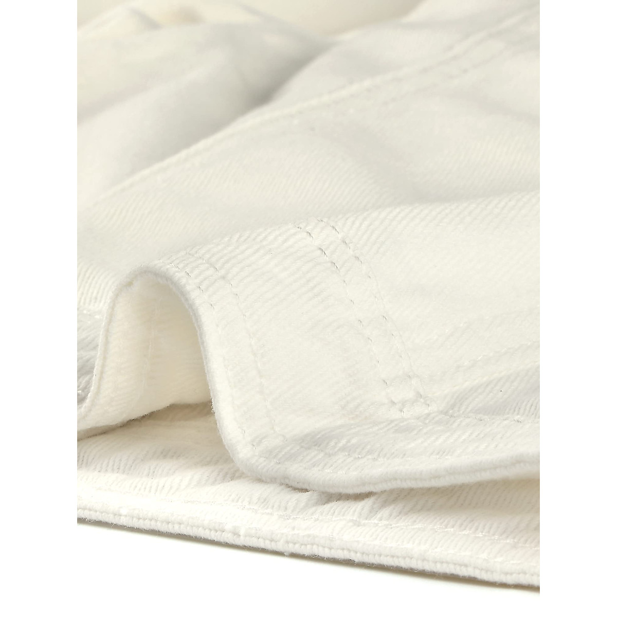 Allegra K Women Biker Notched Lapel Asymmetric Zip Moto Denim Jackets Small White