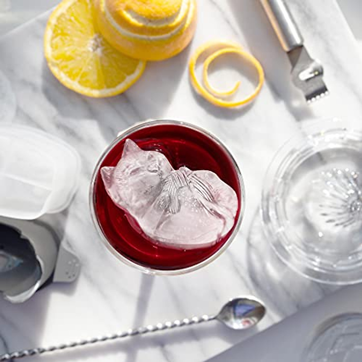 Tovolo Kitten Ice Molds (Set of 2) - Slow-Melting, Leak-Free, Reusable, & BPA-Free Craft Ice Molds/Great for Whiskey, Cocktails, Coffee, Soda, Fun Drinks, and Gifts