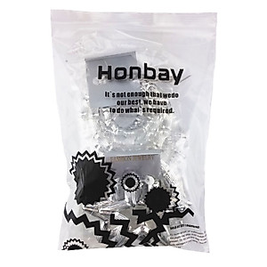 Honbay 5 Pairs Different Shape Bamboo Hoop Earrings (Silver)