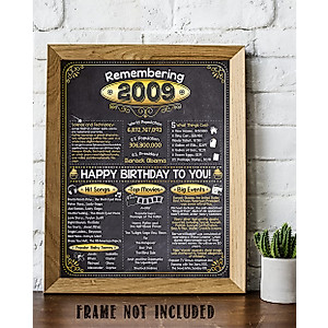15th Birthday Party Decorations for 15th Birthday (Fifteen) - Remembering The Year 2009 - Party Supplies - Gifts for Men and Women Turning 15 - Back In 2009 Birthday Card 11x14 Unframed Print