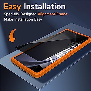 LYWHL [2+2 Pack] Samsung Galaxy Z Fold 5 Privacy Screen Protector + Camera Lens Protector, with Alignment Frame Easy Installation , Anti Spy HD Clear Tempered Glass Protector Film for Galaxy Z Fold 5 5G , Anti Scratch Bubble Free Case Friendly Front Scree