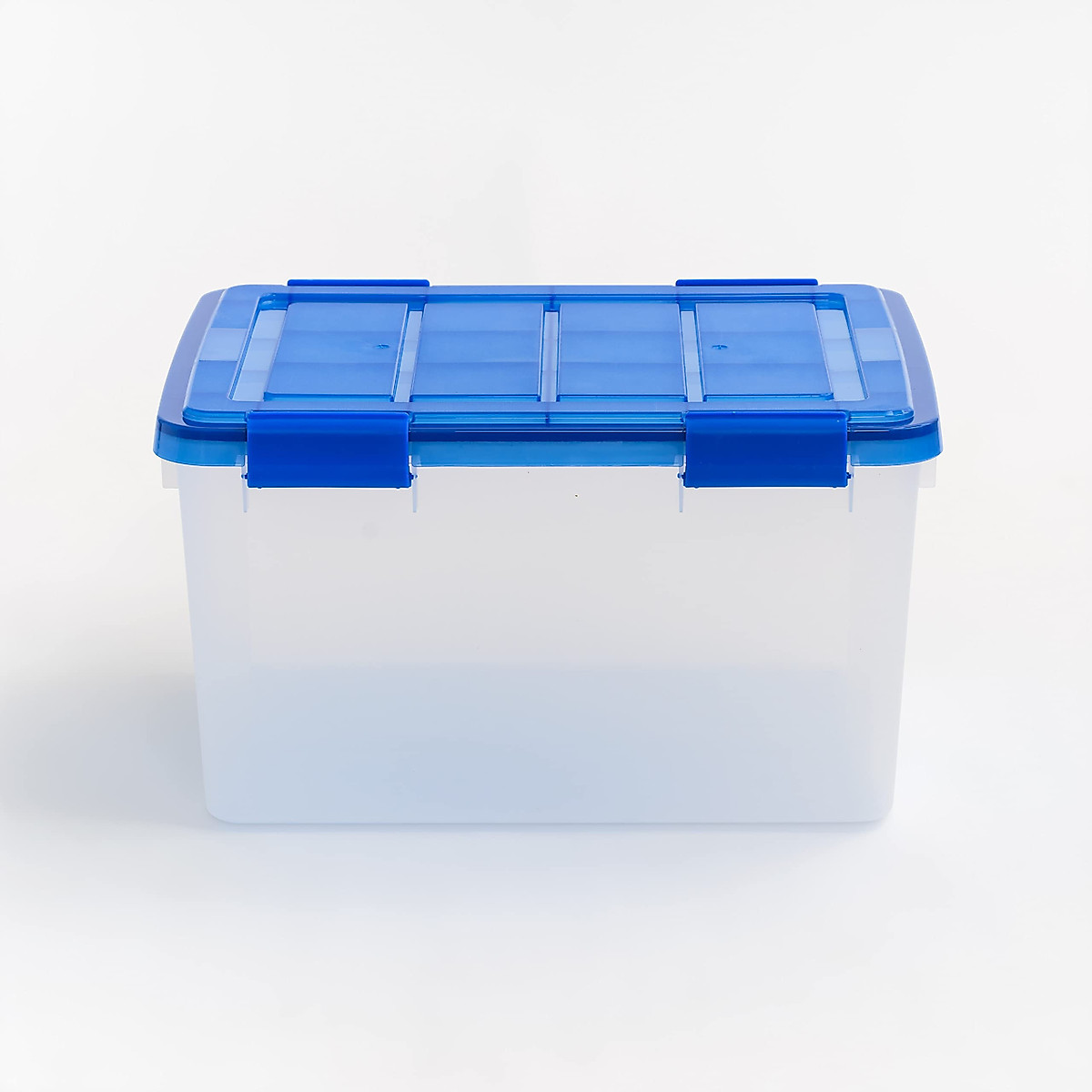 IRIS USA 4Pack 46.6qt WEATHERPRO Airtight Plastic Storage Bin with Lid and Seal and Secure Latching Buckles