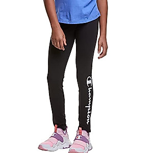 Champion Heritage Girls Performance Legging Stretch Pant | Active Athletic Pant  (Medium, Black)