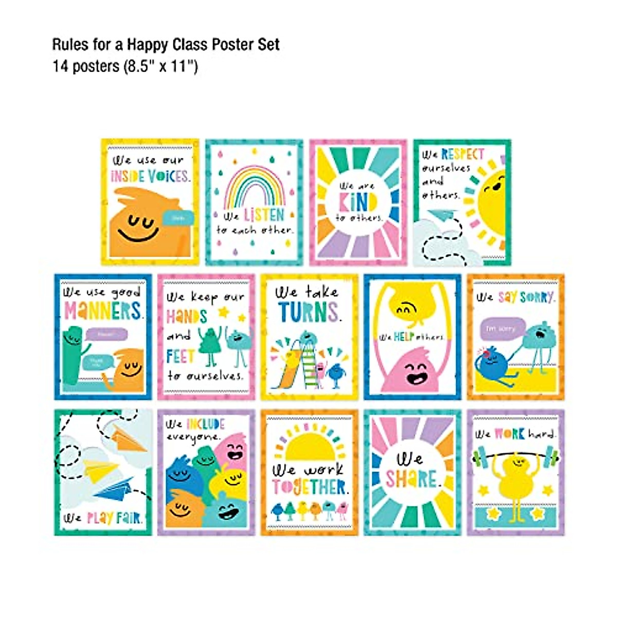 Carson Dellosa Happy Place Classroom Bright Classroom Decor Bundle, Classroom Calendar & Welcome Bulletin Board, Bulletin Board Letters, Classroom Decor Set, Motivational Poster Set (706 pc)