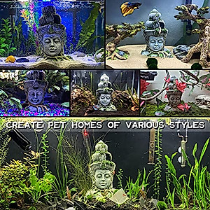 PTFJZ Aquarium Decorations Fish Tank Buddha Decor Suitable for Betta Cichlids Hide Rest Lizard Turtle Reptile Decoration Create an Exotic Zen Fish Tank Decorations