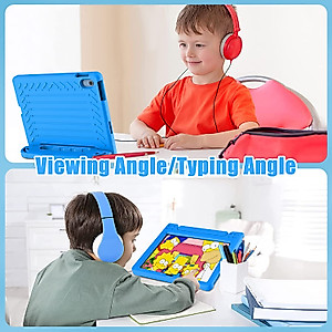 AVAWO Case for iPad 10th Generation 2022 10.9 Inch, iPad 10th Case Kids, Built-in Screen Protector, Heavy Duty Shockproof Handle Stand Child Protective Cover for iPad 10.9" 2022(10th Gen), Blue