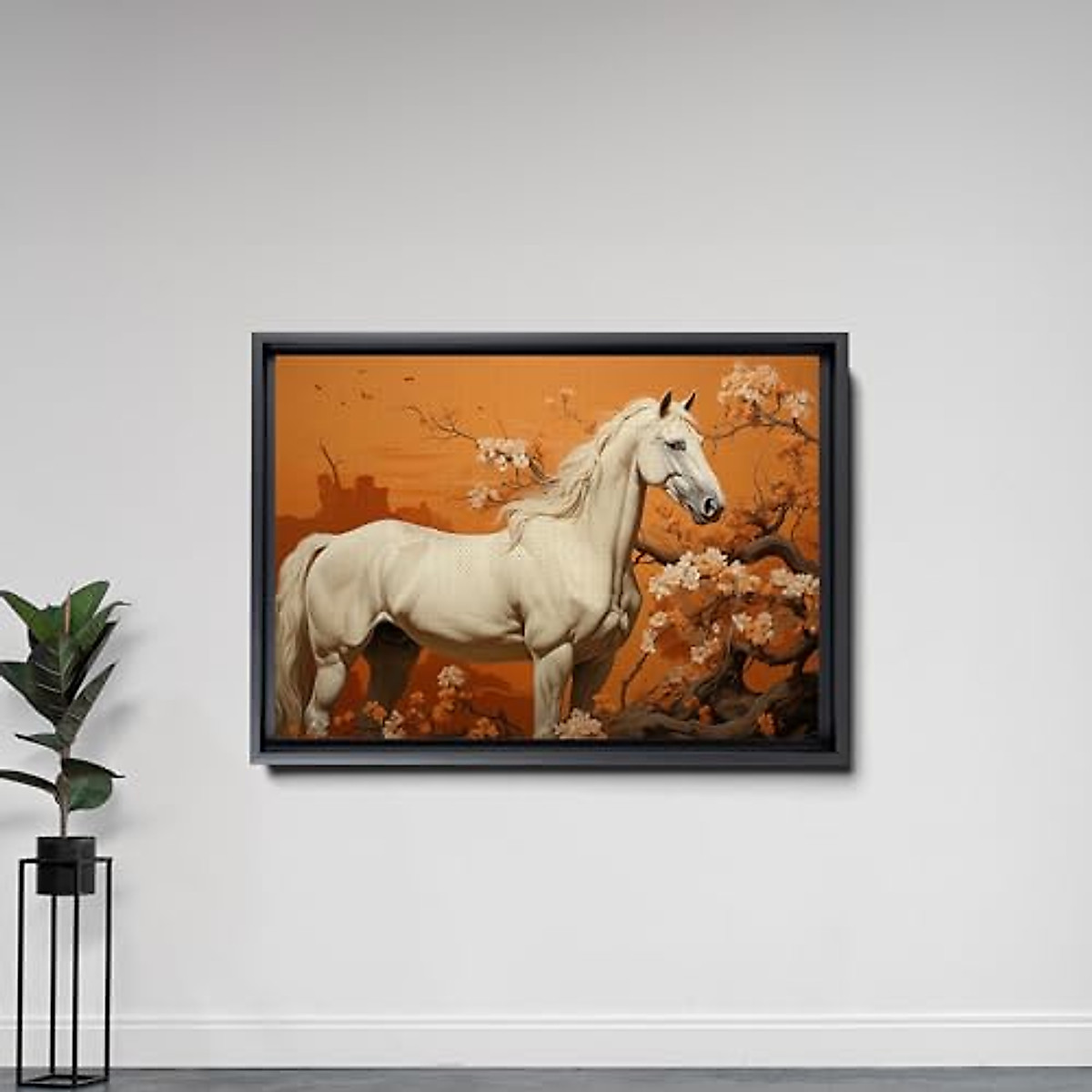 Majestic Black Stallion Galloping In The Clouds, Black Horse On Salt Flats, Canvas Print, Black Horse Print, Black Horse Wall Art