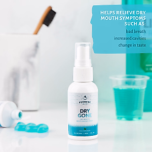 Natural Dry Mouth Moisturizing Spray with Xylitol - Dry Gone Throat Moisturizer Provides Relief from Cotton Mouth with Neem, Peppermint Oil, & Herbal Extracts (2 Fl Oz)