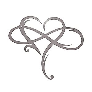 Infinity Heart Metal Wall Decor, Unique Infinity Heart Wall Decor Love Sign Plaque Steel Art Geometric Bedroom Ornaments Cut Out for Home, Wedding Decor (15.7x13.7in, Silver)