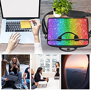 Rainbow Pattern Laptop Computer Bag Waterproof Shoulder Messenger Bag 13-15 inch Durable Laptop Tote Bag with Shoulder Strap Handle Lightweight Crossbody Briefcase