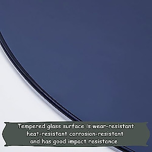 24in - 47in Rotating Tray Easy to Clean, Explosion-Proof Tempered Glass Lazy Susan Turntable for Dining Table, 360° Rotating Round Turntable, Anti-Side Deflection, Perfect for Homes & Restaurants (Si