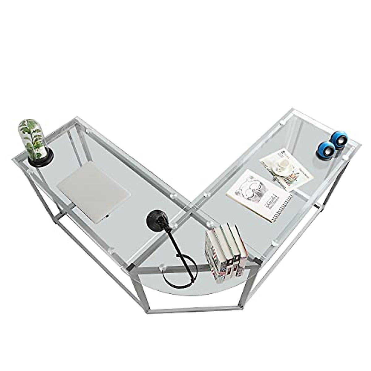 sogesfurniture Computer Glass Desk Large Offic Desk Computer Table Desk Writing Desk, BHUS-UT-096