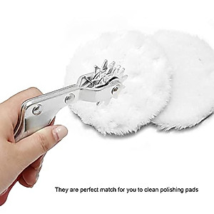 Wool Buffing Pad Cleaning Spur Tool+ Foam Pad Brush Polishing Spur Tool Set Professional Cleaning Tool for Buffing Pads and Woolen Pads