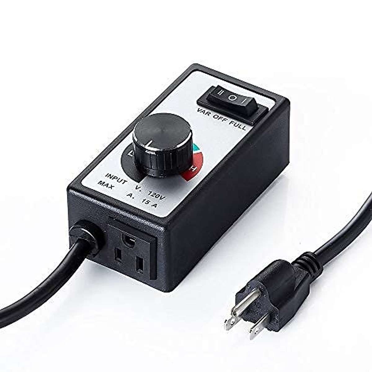 CDMALL Electronic Fan Speed Controller Variable Adjuster for Hydroponics Inline Duct Exhaust Ceiling Fans with 6' Long 120V 15A Cord