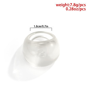 Uarein 2Pcs Multicolor Resin Chunky Rings.Transparent Acrylic Rings Exaggerated Knuckle Finger Rings Charm Geometric Jewelry Gifts for Women (Blue&Transparent)