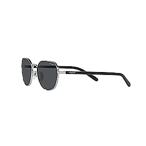 Vogue Eyewear Woman Sunglasses Silver Frame, Dark Grey Lenses, 53MM