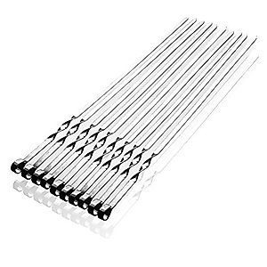 Shish Kabob Skewers, Kebab Skewers 17.7" Stainless Steel Reusable Flat BBQ Sticks for Meat Chicken Shrimp and Vegetable(10-Pack)
