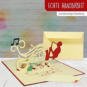 Lin Pop Up Birthday Cards Voucher Cards Music Concert Saxophone