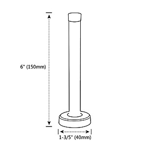 Door Stop, 6 Inch Door Stopper Extra Long Door Stops Stainless Steel Brushed Nickel Doorstops Wall Mounted Baseboard Door Stop Bumper Baby Proof Modern Metal Door Stoppers Extender Door Holder, Silver