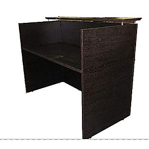 DFS Reception Desk Shell which fits a 15" Monitor - 60" W by 30" D by 44" H Black- and White Front