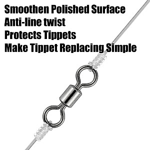 Dr.Fish 50 Pack Fishing Micro Swivels Fly Fishing Swivels Rolling Barrel Swivels High Strength Solid Rings Hook line Connector Black Nickel Swivels Fishing Tackles 6mm