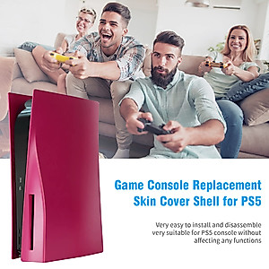 Benazcap Faceplate for PS5,Hard Shockproof Plates Face Plate Cover Side Plate Shell for PlayStation 5, Red Plates Compatible with PS5 (Disc Version)