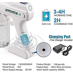 Atomizer Sprayer Gun Blue Light Nano Rechargeable Steam Fogger Gun for Office, School, Restaurant, Garden, Home - Steaming Sprayer Atomizer Gun