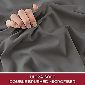 Mellanni Queen Sheet Set - Iconic Collection Bedding Sheets & Pillowcases - Hotel Luxury, Extra Soft, Cooling Bed Sheets - Deep Pocket up to 16" - Wrinkle, Fade, Stain Resistant - 4 PC (Queen, Gray)