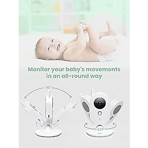 YOTON Portable 2.4" Baby Monitor YB01 with Camera and Audio, Auto Night Vision, 2-Way Talk,Temperature Monitor and 8 Lullabies VOX Mode,for Pet,Plug & Play