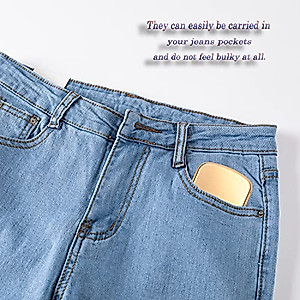 Mini Skater Small Metal Portable Storage Box, Mini Rectangle Empty Hinged Tins with Lid, Home Organizer for Drawing Pin, Pills, Candies, Earring and Jewelry Craft, 4Pcs (Champagne)